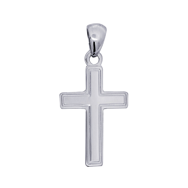 Flat Plain Cross With Border Line – Ballantynes Jewellers